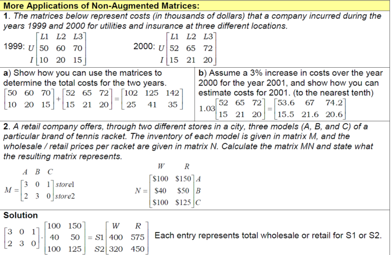 3 4 Practice Matrix Operations Finite Math 3 4 Practice Matrix Operations Finite Math