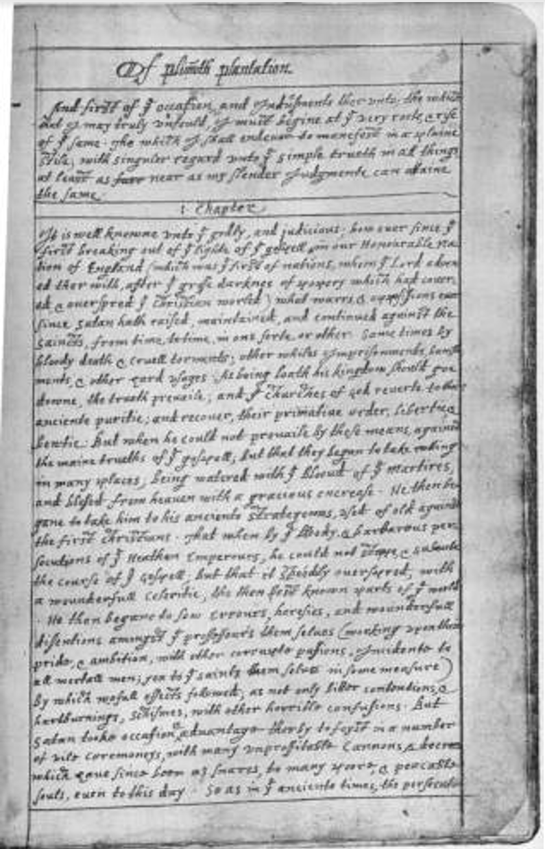 William Bradford, Of Plymouth Plantation | American Literature 1600-1865