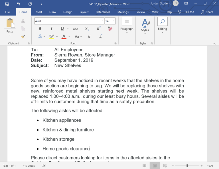 Module 4 Assignment Create Basic Document Computer Applications For Managers 