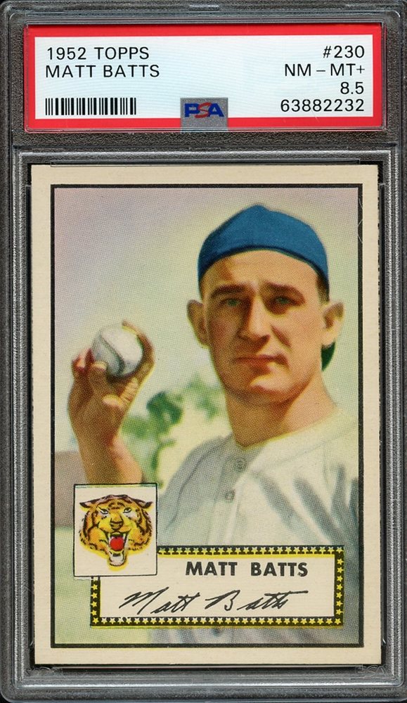 Auction Prices Realized Baseball Cards 1952 Topps Matt Batts