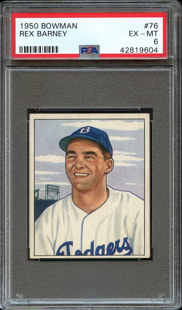 Auction Prices Realized Baseball Cards 1950 BOWMAN Rex Barney