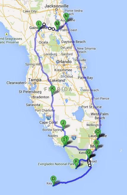 The Route - Grampies Go to Florida - CycleBlaze