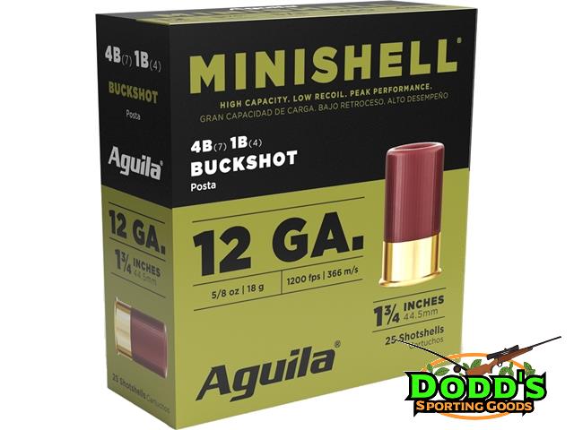 Aguila 1Chb1385 Minishell Buckshot 12Gauge 1.75" 5/8Oz 4B(7P)/1B(4P ...