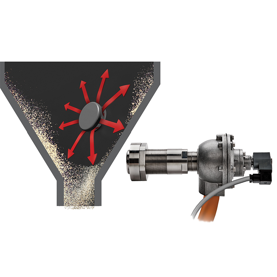 AirSweep Material Flow System Sweeps Stagnant Product Into Flow Stream