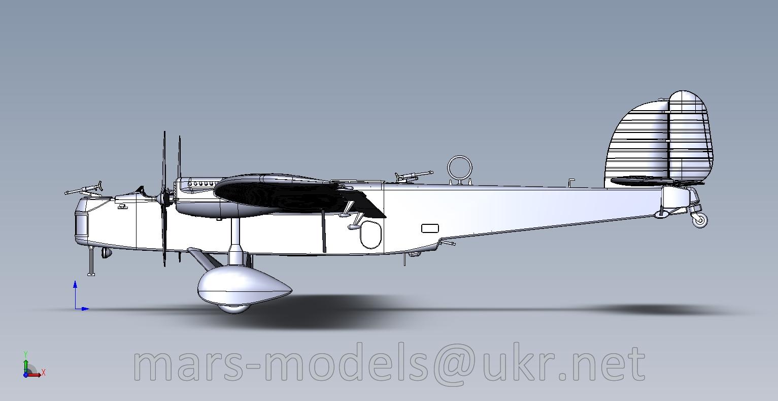 1/72 - Dornier Do.23F/G by Mars Models - 3D renders+box art+sprues+test ...