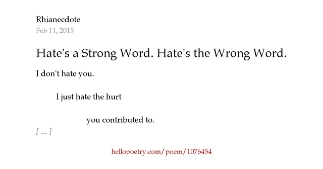 Hate s A Strong Word Hate s The Wrong Word By Rhianecdote Hello Poetry hate-s-a-strong-word-hate-s-the-wrong-word-by-rhianecdote-hello-poetry