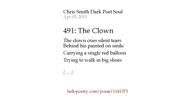 491: The Clown by Chris Smith Dark Poet Soul - Hello Poetry