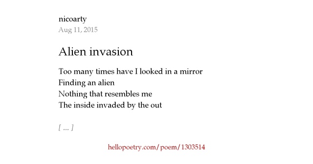 Alien invasion by nicoarty - Hello Poetry