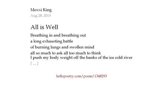 All is Well by Moxxi King - Hello Poetry