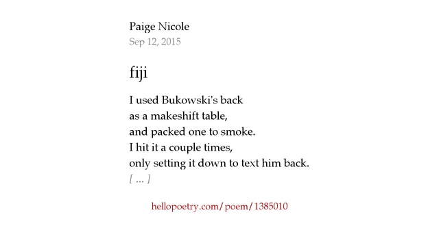 fiji by Chameleon - Hello Poetry