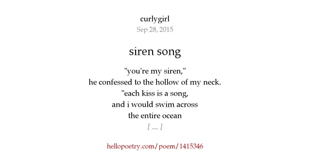 siren song by curlygirl - Hello Poetry