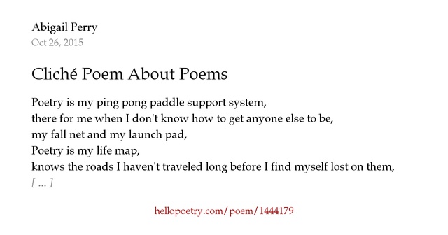 Cliché Poem About Poems by Abi Perry - Hello Poetry