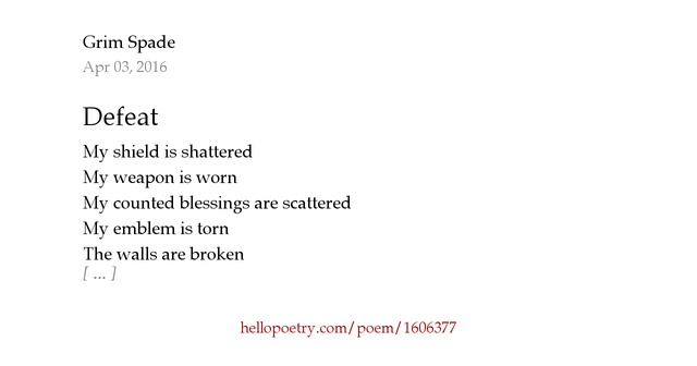 Defeat by Wordforged Majesty - Hello Poetry