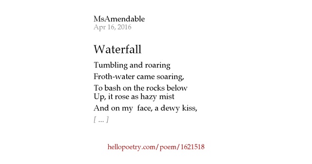 Waterfall by MsAmendable - Hello Poetry