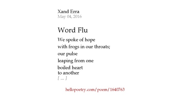 Word Flu by Alexander Coy - Hello Poetry