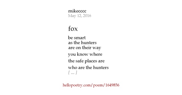 fox by mikecccc - Hello Poetry
