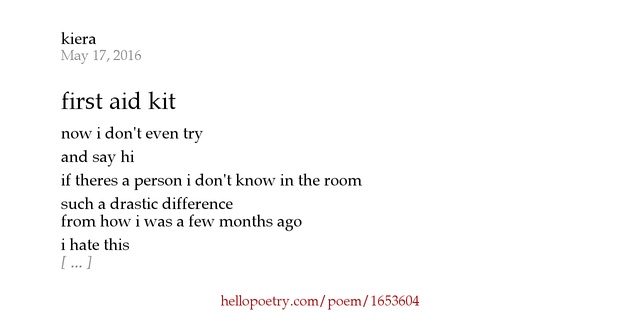 first aid kit by kiera - Hello Poetry