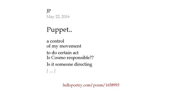 Puppet.. by JP - Hello Poetry