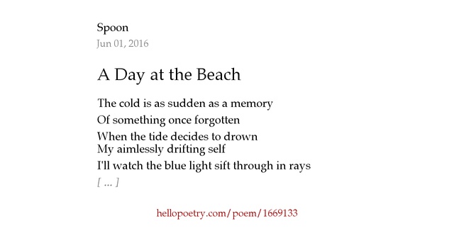 A Day at the Beach by Emma - Hello Poetry