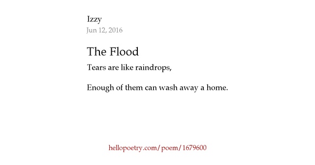 The Flood by Izzy - Hello Poetry
