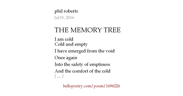 THE MEMORY TREE by phil roberts - Hello Poetry