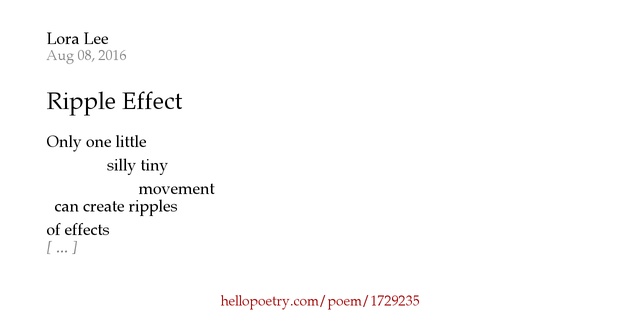 Ripple Effect by Lora Lee - Hello Poetry