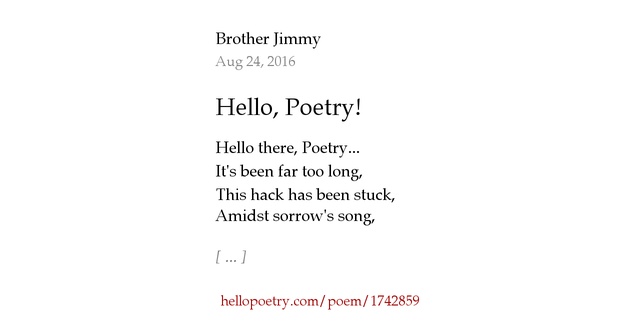 Hello, Poetry! by Brother Jimmy - Hello Poetry