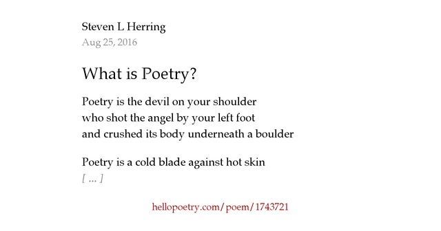What is Poetry? by Steven L Herring - Hello Poetry