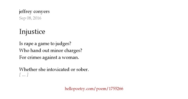 Injustice by jeffrey conyers - Hello Poetry