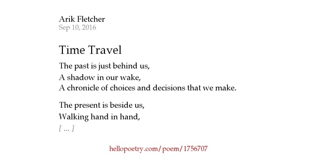 Time Travel by Arik Fletcher — Hello Poetry
