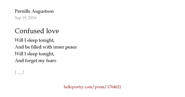 Confused love by Pernille Augustson - Hello Poetry