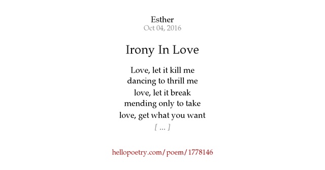 Irony Poems Examples