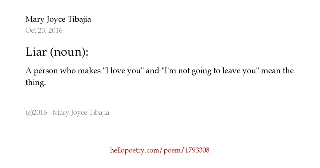 Liar (noun): by joycewrites - Hello Poetry