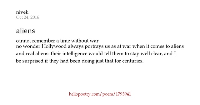 aliens by nivek — Hello Poetry