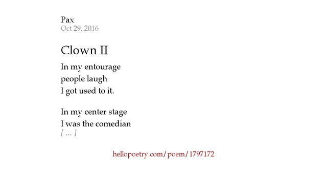 Clown II by Pax - Hello Poetry