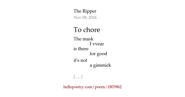 To chore by The Ripper - Hello Poetry