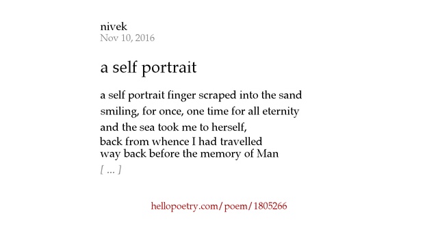 a self portrait by nivek - Hello Poetry