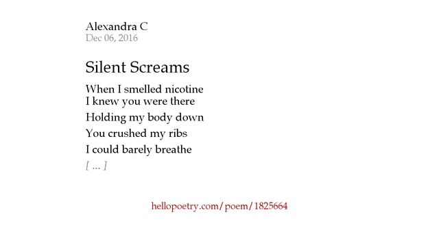 Silent Screams by Alexandra C - Hello Poetry Silent Screams by Alexandra C - Hello Poetry