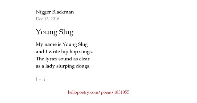 Young Slug by Bad Jokes Inc - Hello Poetry