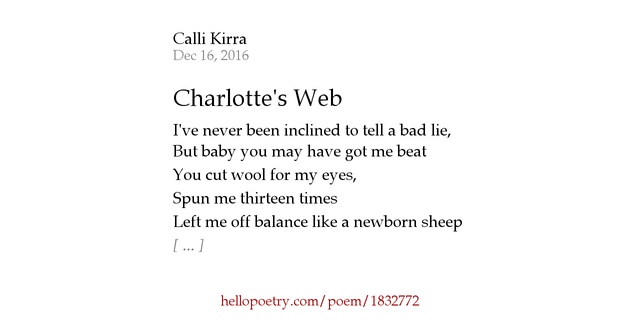 Charlotte's Web by Calli Kirra - Hello Poetry