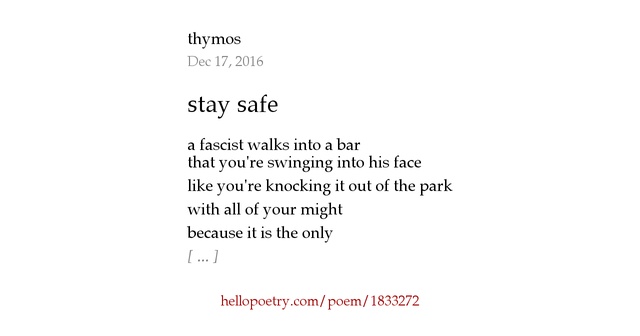 stay safe by thymos - Hello Poetry