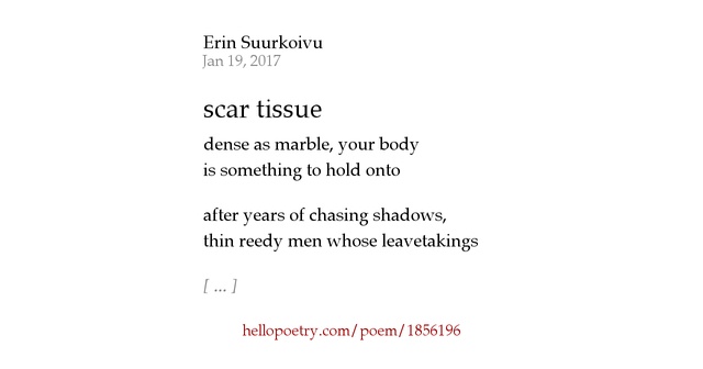 scar tissue by Erin Suurkoivu - Hello Poetry