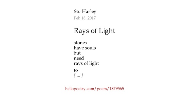 Rays of Light by Stu Harley - Hello Poetry