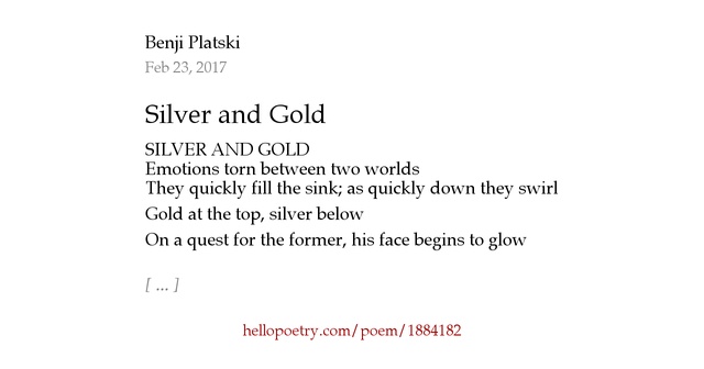 Silver and Gold by Lucas Kyle - Hello Poetry