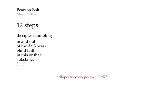 12 steps by Pearson Bolt - Hello Poetry