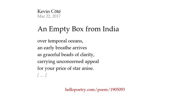 An Empty Box from India by mehh - Hello Poetry