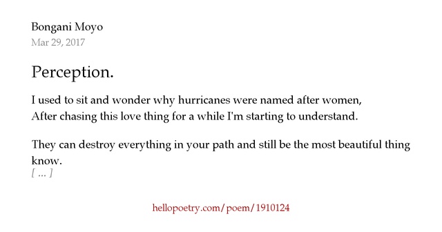 Perception. by Bongani Moyo - Hello Poetry