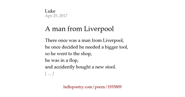 A man from Liverpool by Luke - Hello Poetry