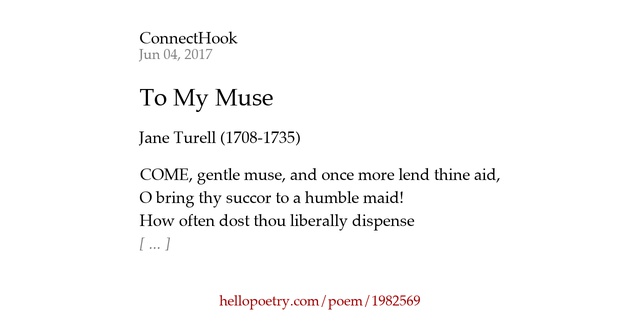 To My Muse by ConnectHook - Hello Poetry