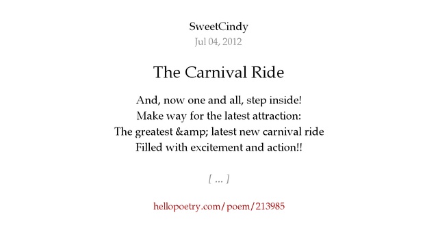 The Carnival Ride by SweetCindy - Hello Poetry
